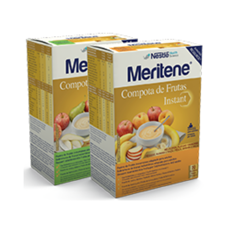 Meritene Compota de Frutas Instant Pêssego, Banana e Maçã 2x350g