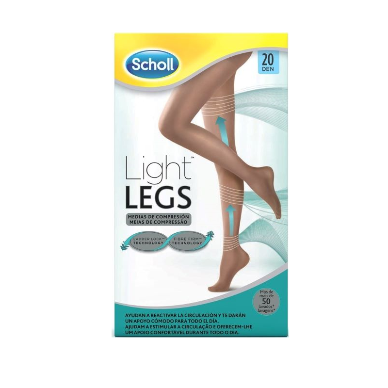 Scholl Light Legs Collants de Compressão 20Den L Bege