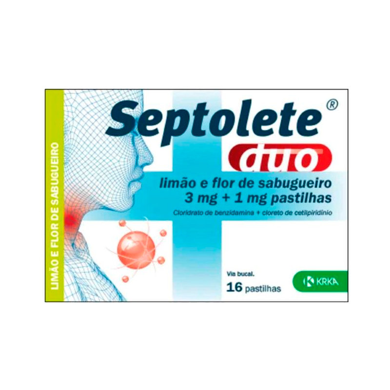 Septolete Duo Lemon and Elderflower 3mg+1mg 16 lozenges
