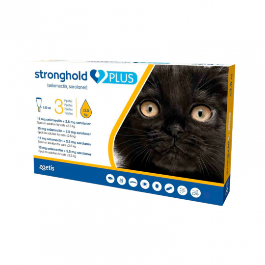 Stronghold Plus 15/2,5mg até 2,5kg 3pipetas