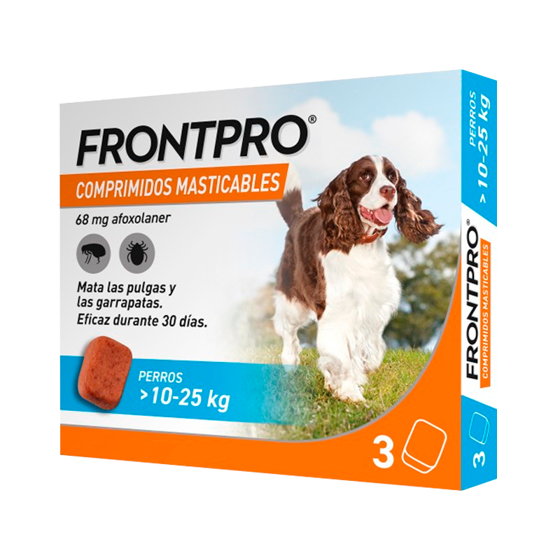 Frontpro Comprimidos Mastigáveis 10-25kg 3 comprimidos
