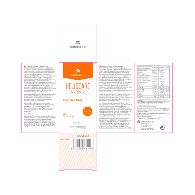 Heliocare Ultra D 30 capsules and Heliocare 360º MD AR Emulsion SPF50 ...