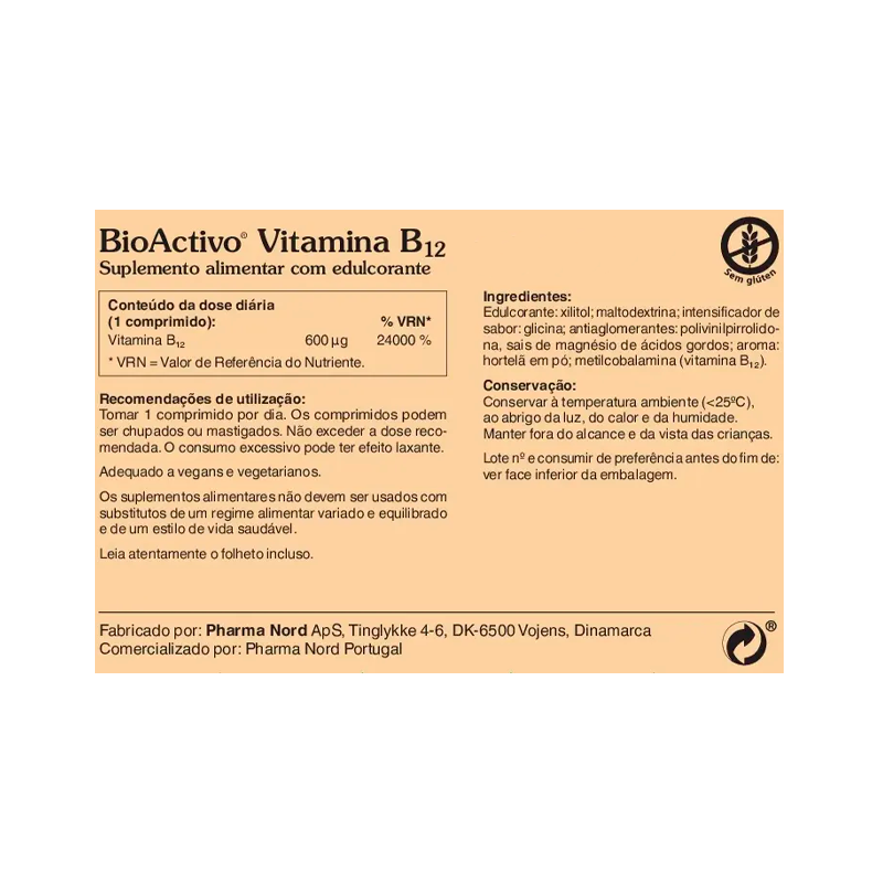 BioActivo Vitamin B12 60 tablets