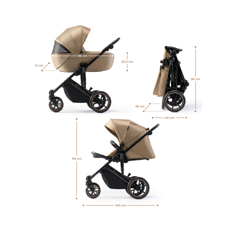 Kinderkraft Prime 2 + Mink Pro Stroller 3in1 Beige