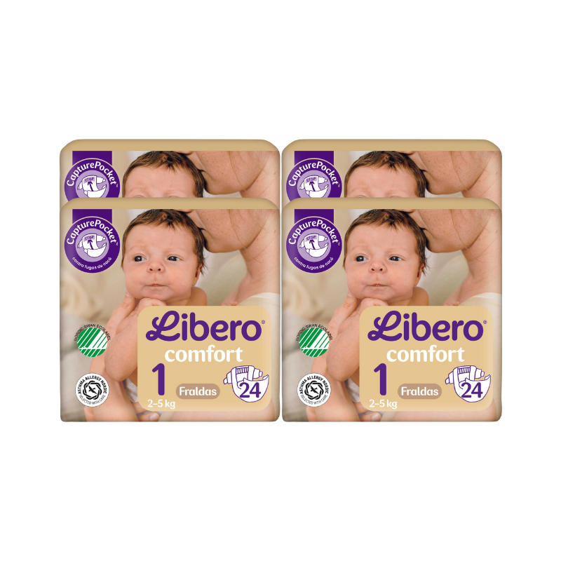 Libero Comfort 1 24 diapers Pack 4 units